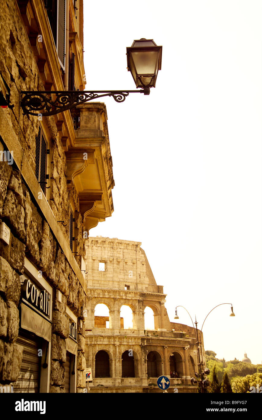 Italy Rome coliseum detail summer sunset capital piazza Del Colosseo ...