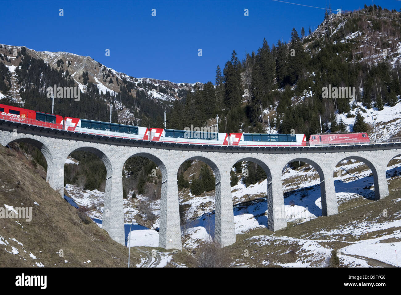 Glacier express winter viaduct hi-res stock photography and images - Alamy