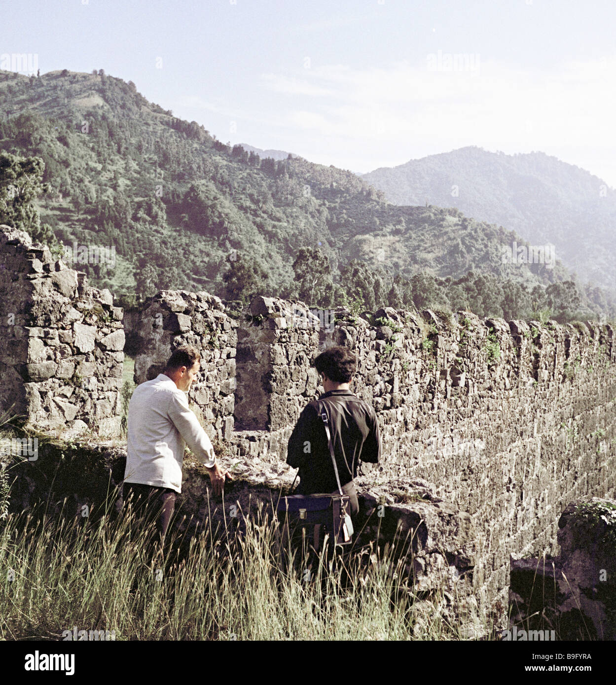 Old fortress walls in Caucasus Stock Photo - Alamy