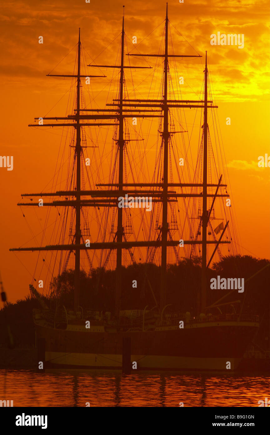 Sail-ship 'Passat' four-masters harbor dawn Stock Photo - Alamy