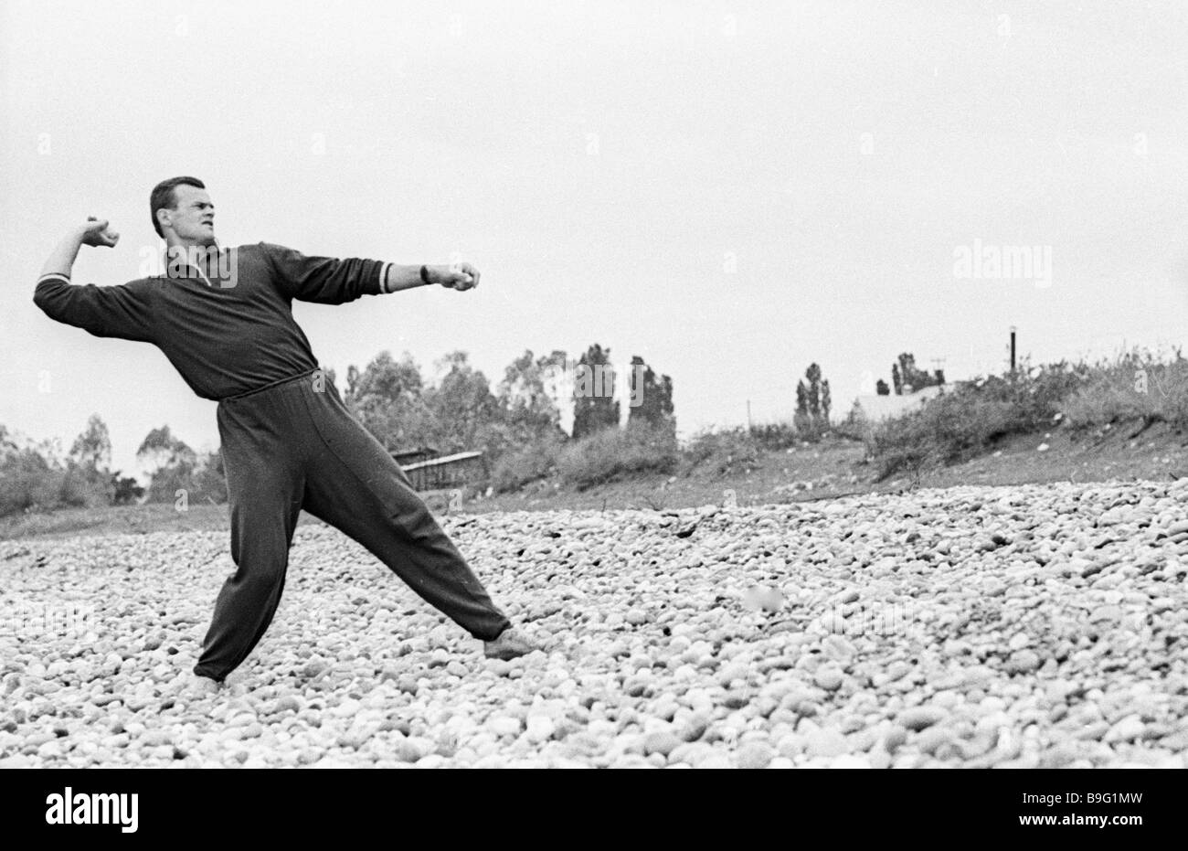 Janis Lusis Olympic champion in track and field events training Stock ...