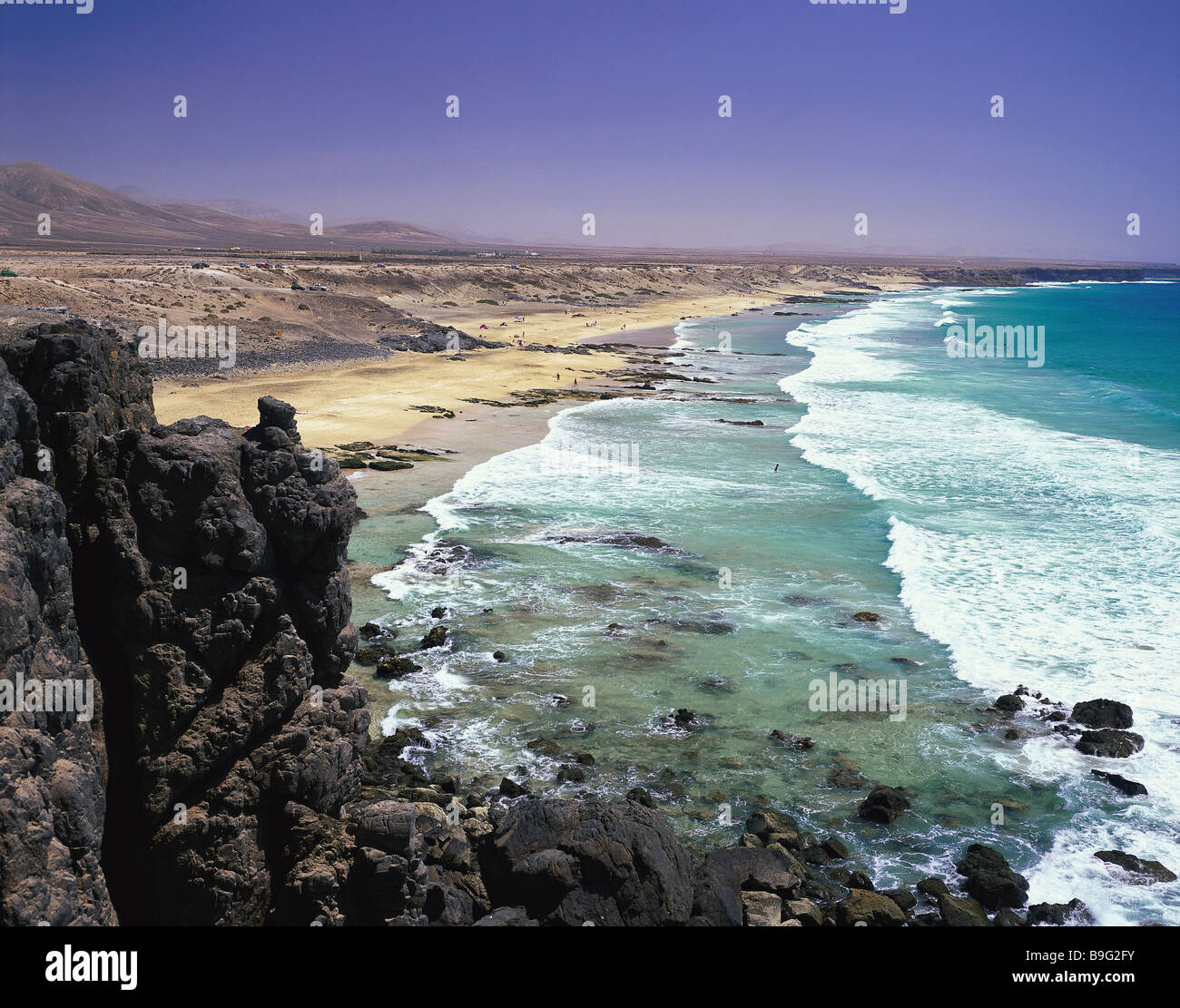 Spain Canaries island Fuerteventura Cotillo Playa de Castillo rock ...