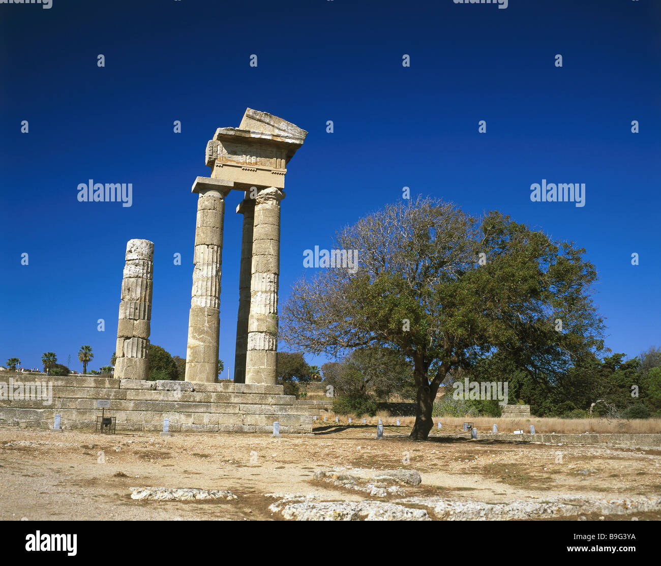 Greece Dodekanes island Rhodes Rhodes-city acropolis "Monte Smith" ruin ...