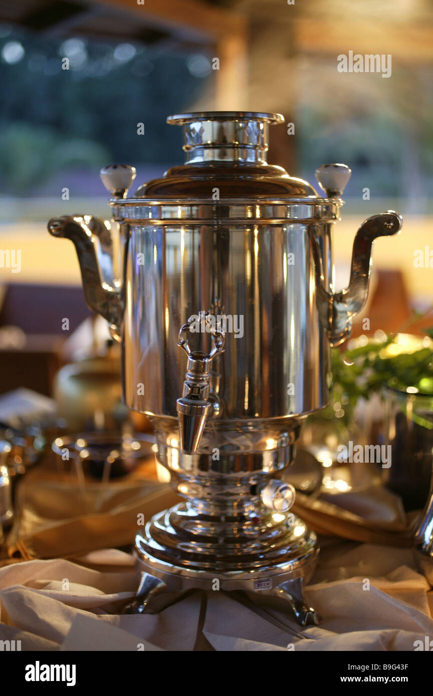 Tea-house table Samowar still life Stock Photo - Alamy
