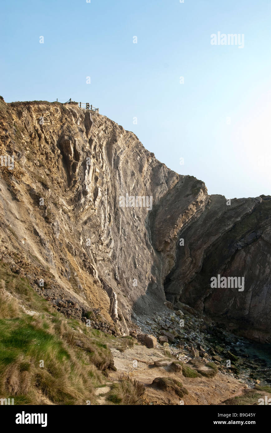 Stair hole at Lulworth Cove part of the Jurassic Coast. The most ...