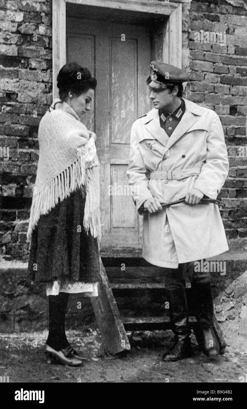 Actor Oleg Vidov right as a German officer and Yugoslav actress Olivera ...