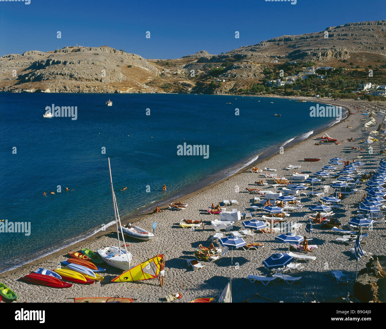 Greece Dodekanes island Rhodes Vlicha gravel beach Vlicha Beach ...