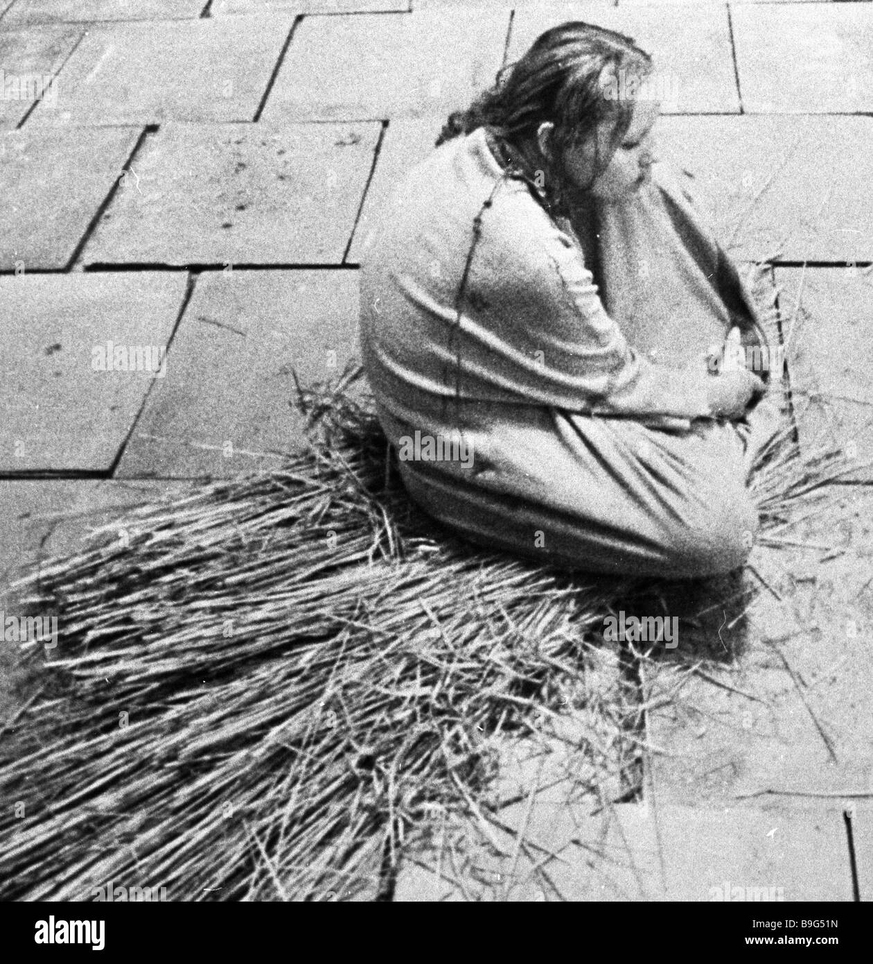 Irina Tarkovskaya as Foolish Girl in film Andrei Rublyov by Andrei ...