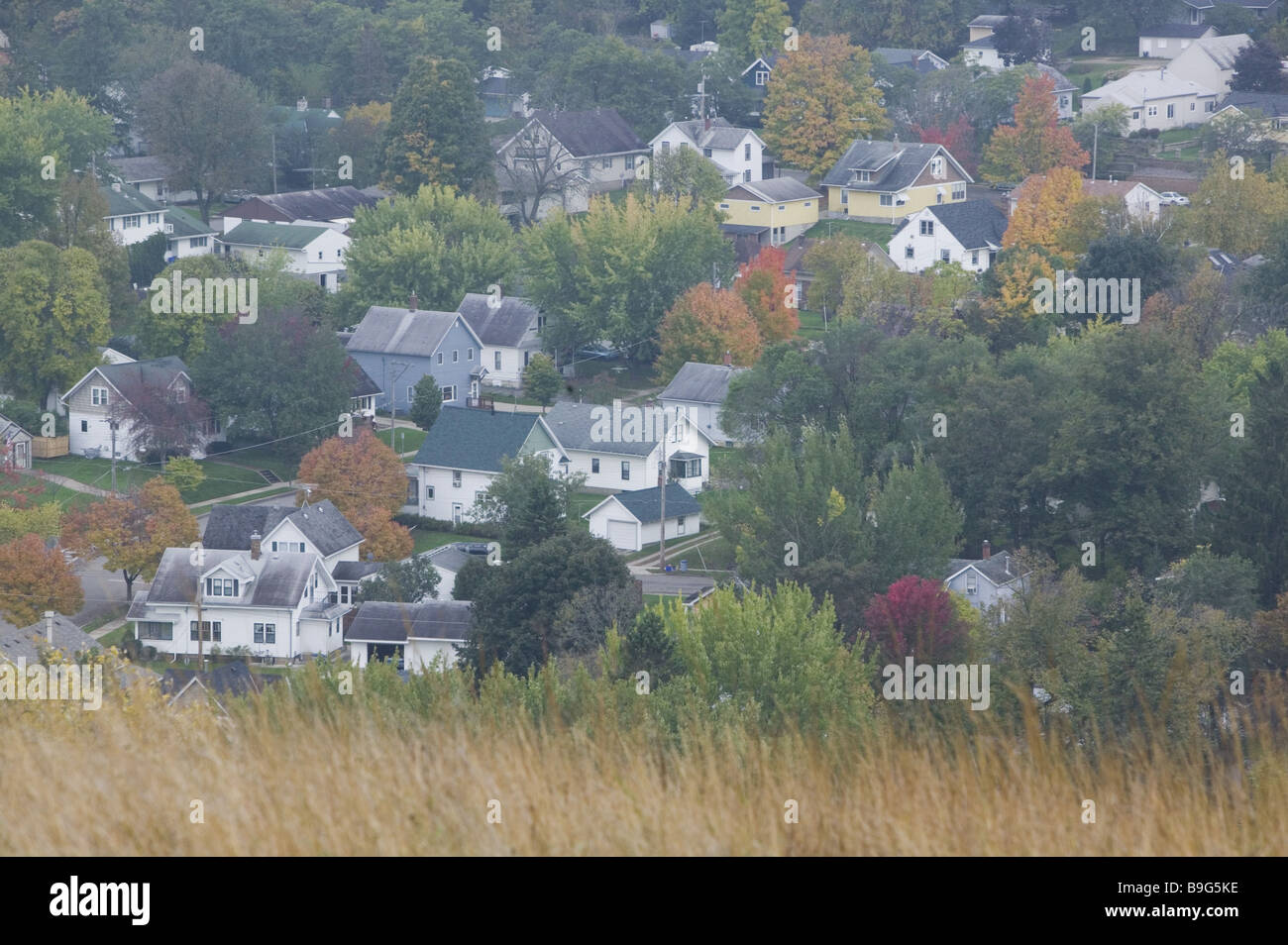 usa Minnesota Red Wing town houses autumn-mood Stock Photo - Alamy