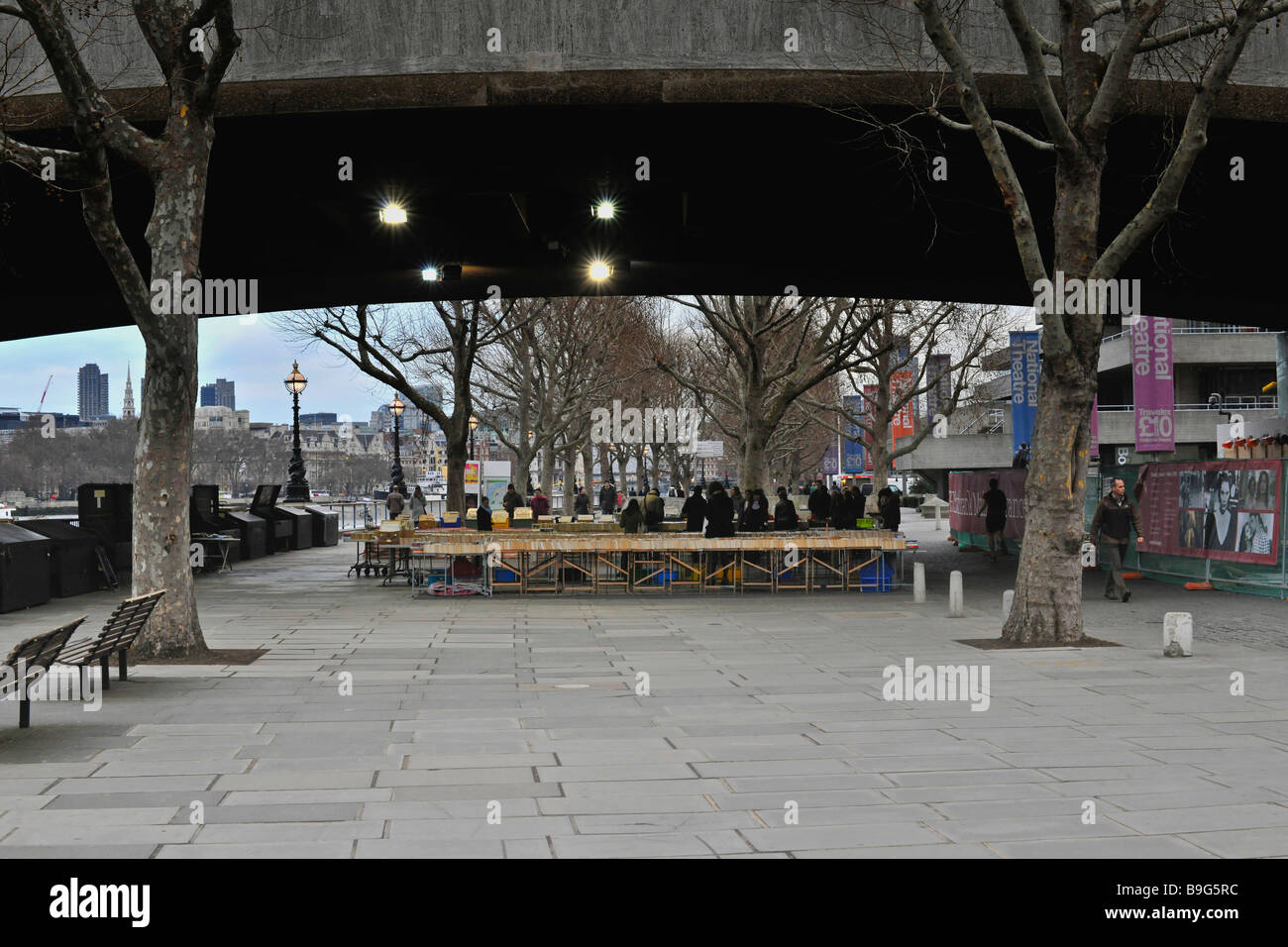 Book sellers under Waterloo Bridge South Bank London England UK Stock ...
