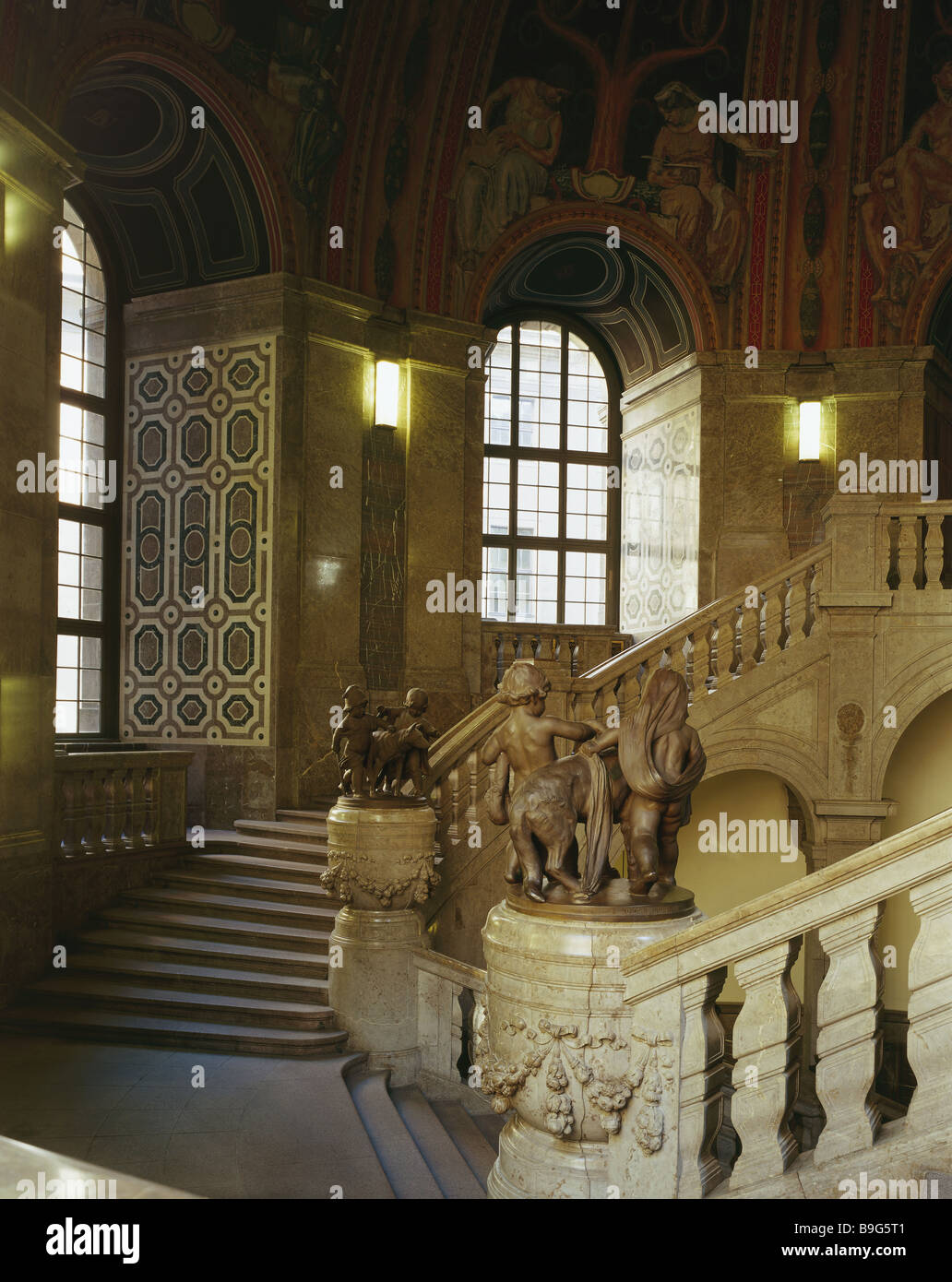 Germany Saxony Dresden town hall stairwell detail town hall-buildings ...