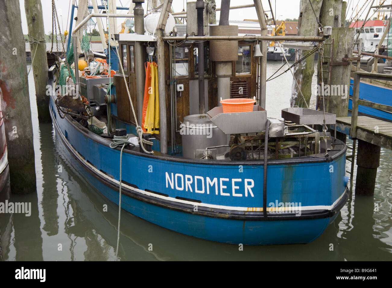 Germany East Frisia northern dike fisher-boat harbor North sea' landing ...