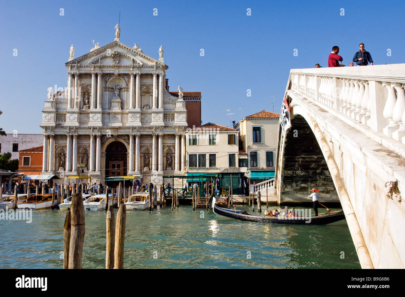 The Grand Canal of Venice Italy with Venetian architecture boats and ...