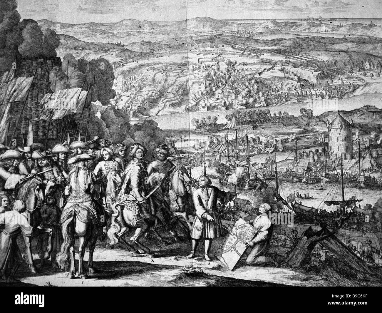 A reproduction of Adrian Shkhonebek s painting The Capture of Azov City ...