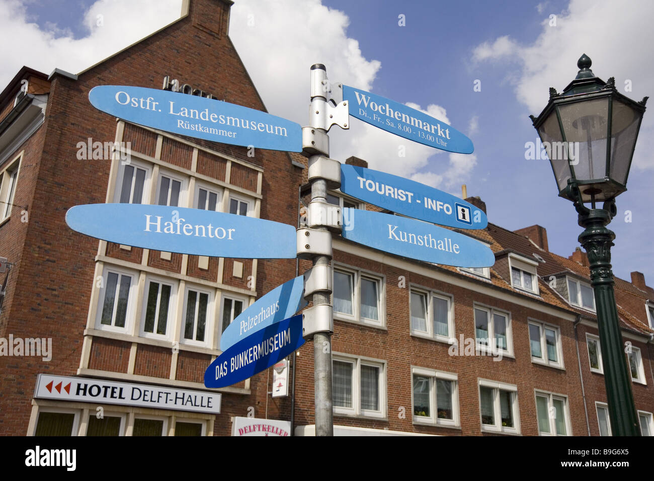 Germany Lower Saxony Emden sign-tree direction sign Germany Emden ...