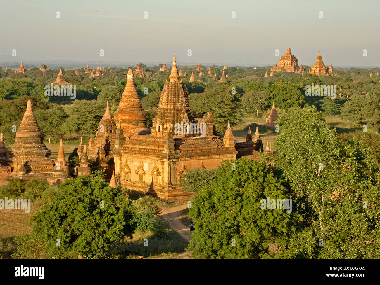 the ancient temple city of Pagan Bagan at Myanmar Burma Birma Stock ...