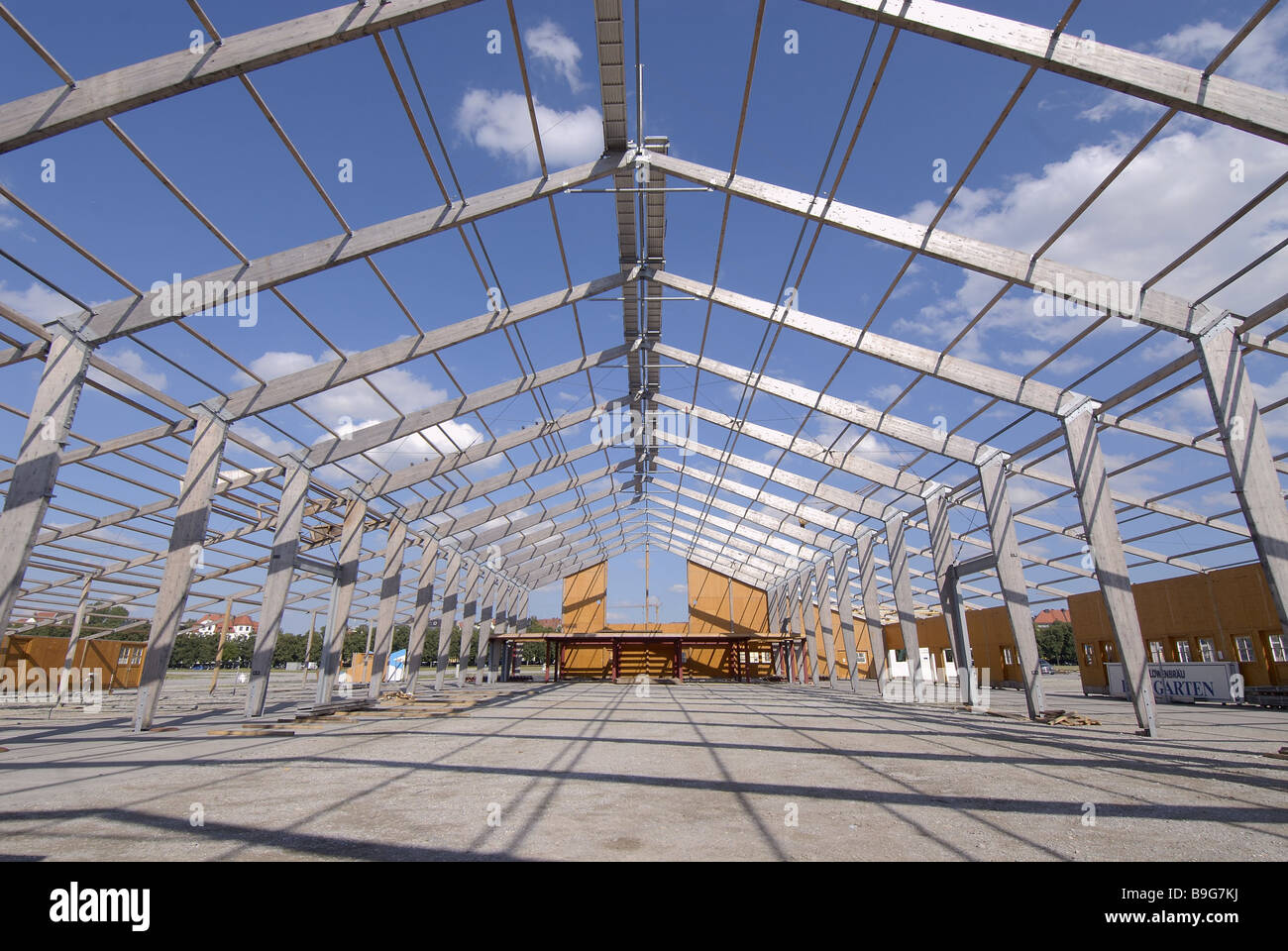 Germany Upper Bavaria Munich Therese's green marquee construction ...