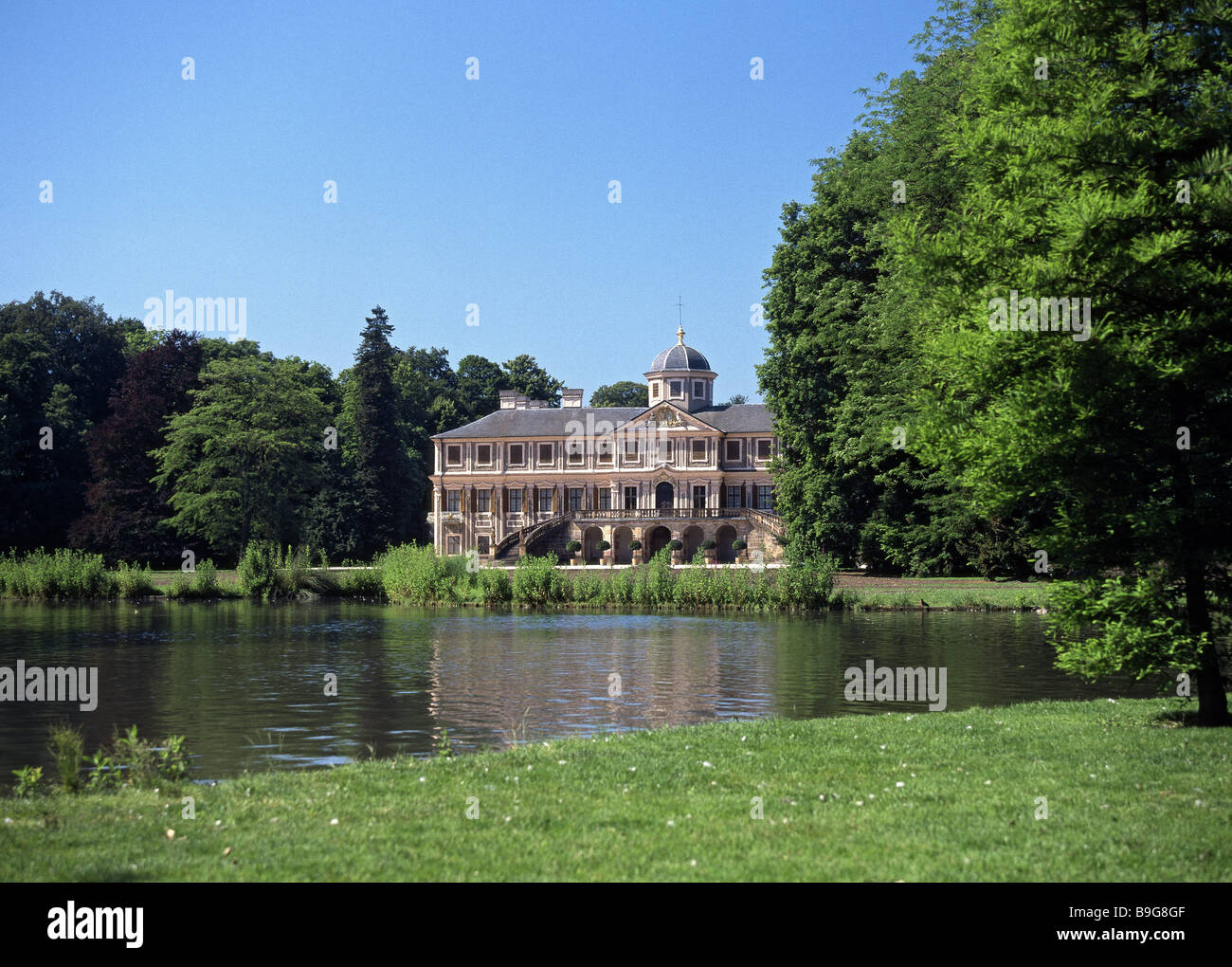 Germany Baden-Württemberg Rastatt palace Favorite park pond palace ...