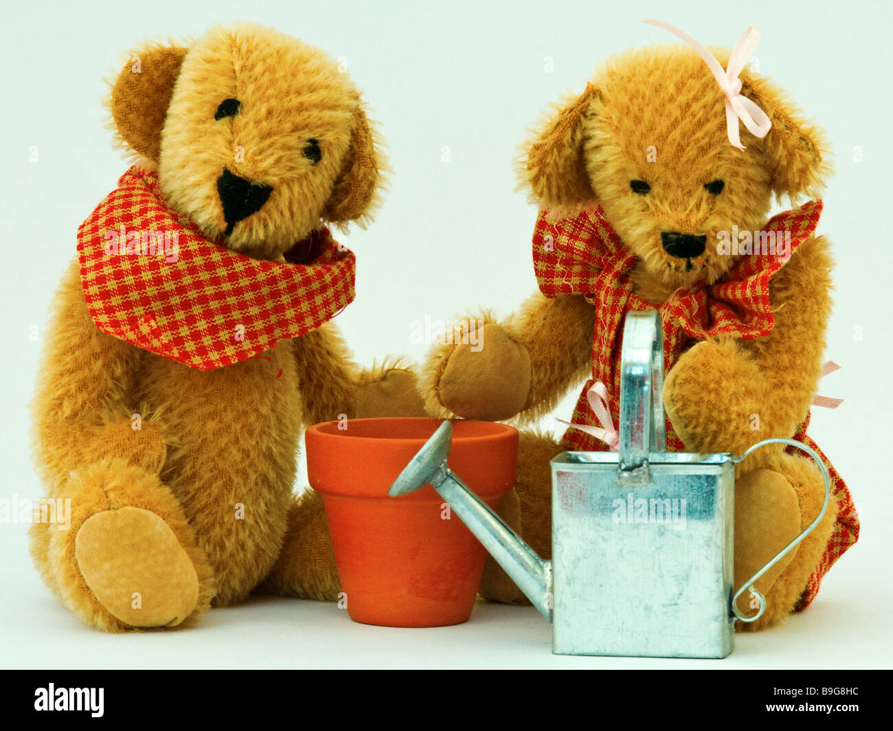 Miniature teddy bears in the garden (Mini Bear Collection Stock Photo ...
