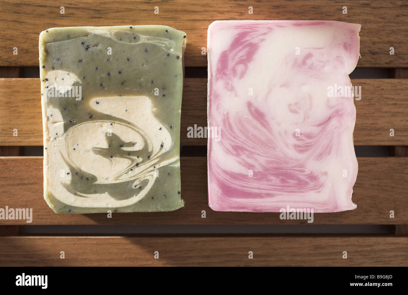 Soap-piece two differently-colored Stock Photo - Alamy