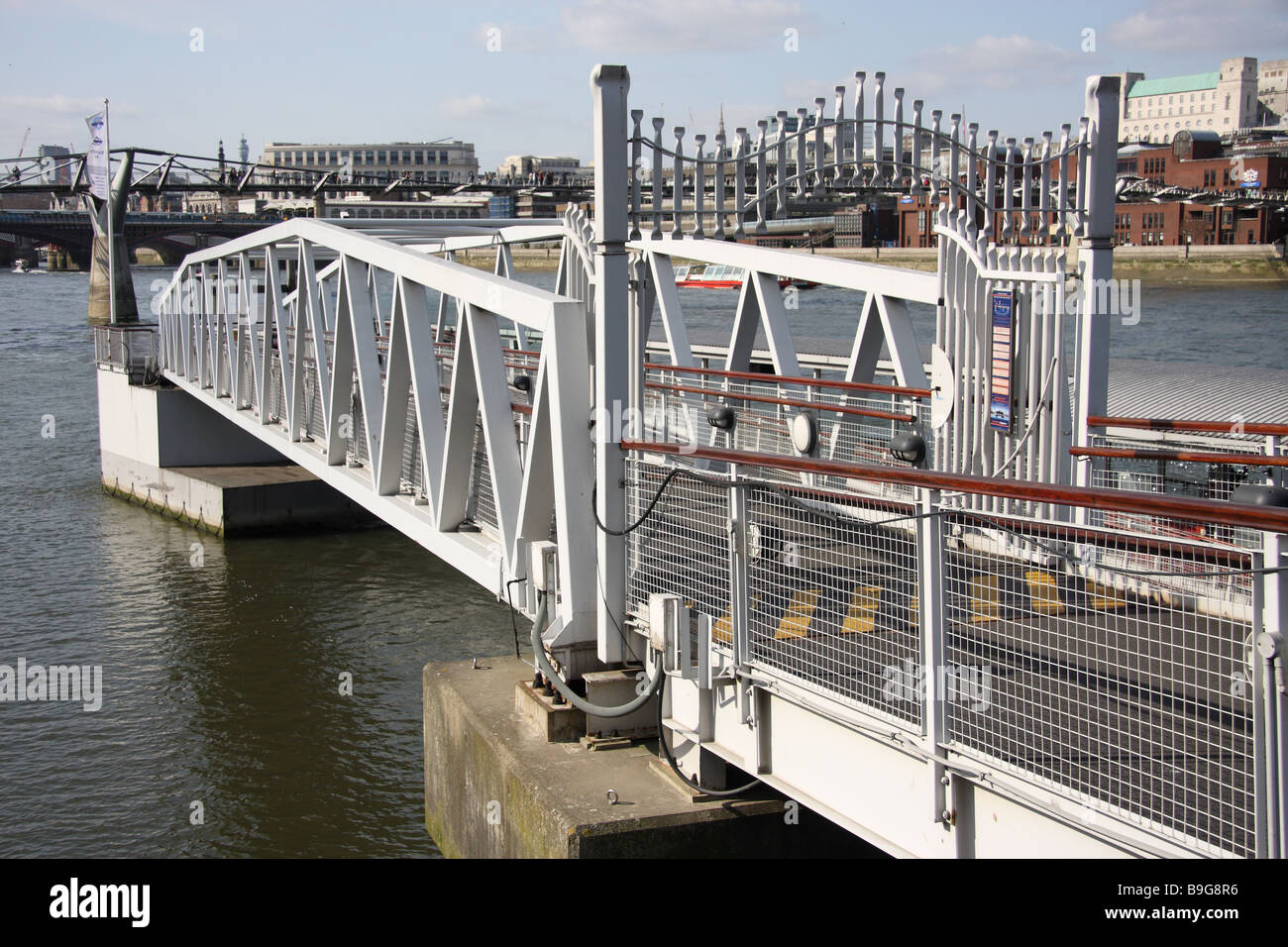 london england uk thames clipper river bus public transport pier low ...