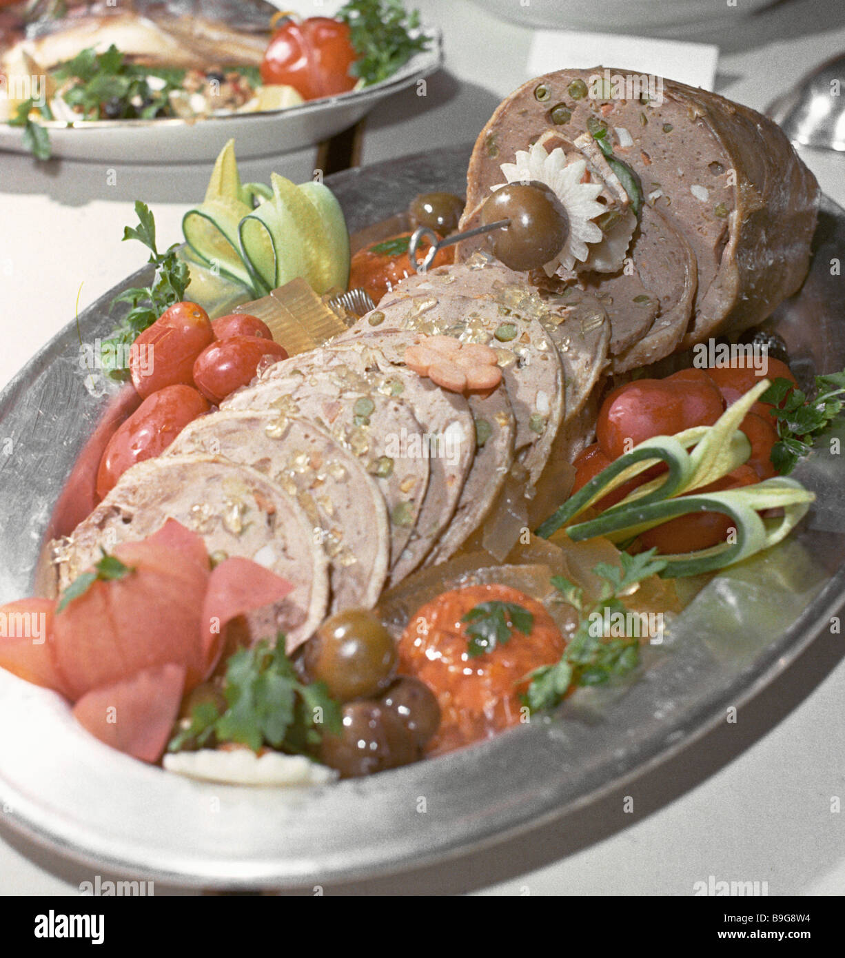 Galantine of chicken Stock Photo - Alamy
