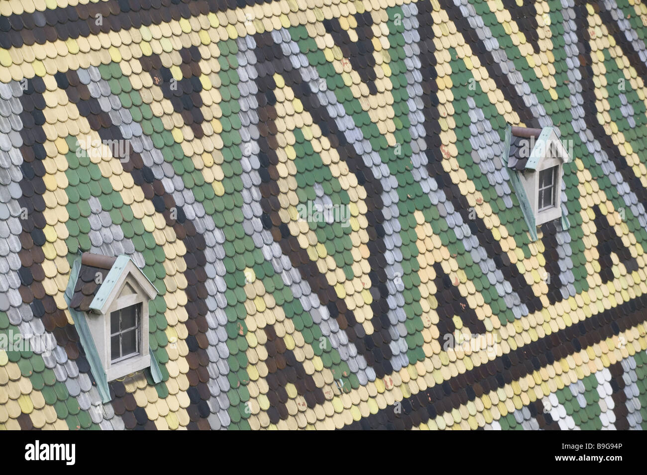Austria Vienna Old Town Stephan-cathedral roof detail roof tiles ...