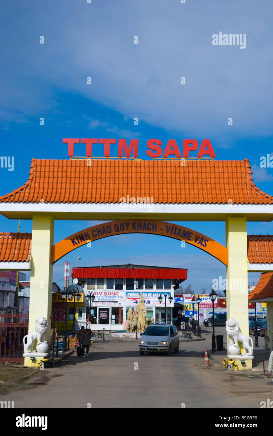 Gates of SAPA the Asia Trade Centre in Libus district in outskirts of ...