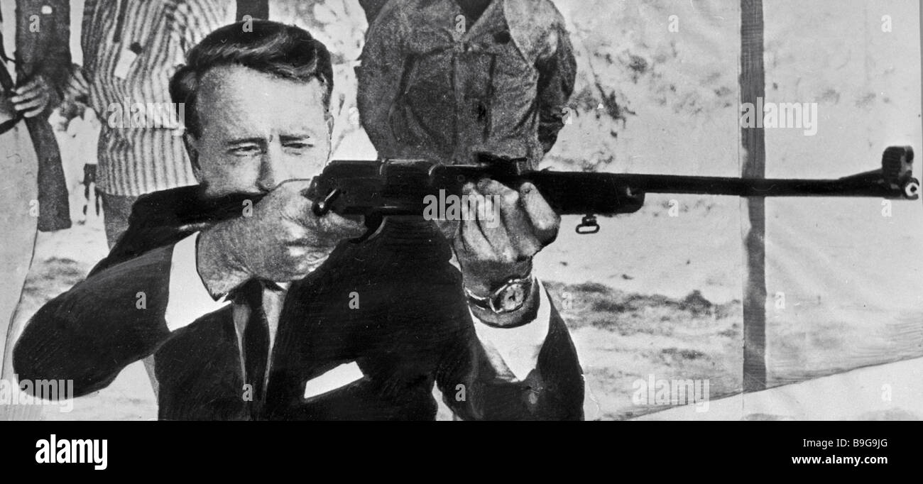 Ian Smith political leader of South Rhodesia practices target shooting ...