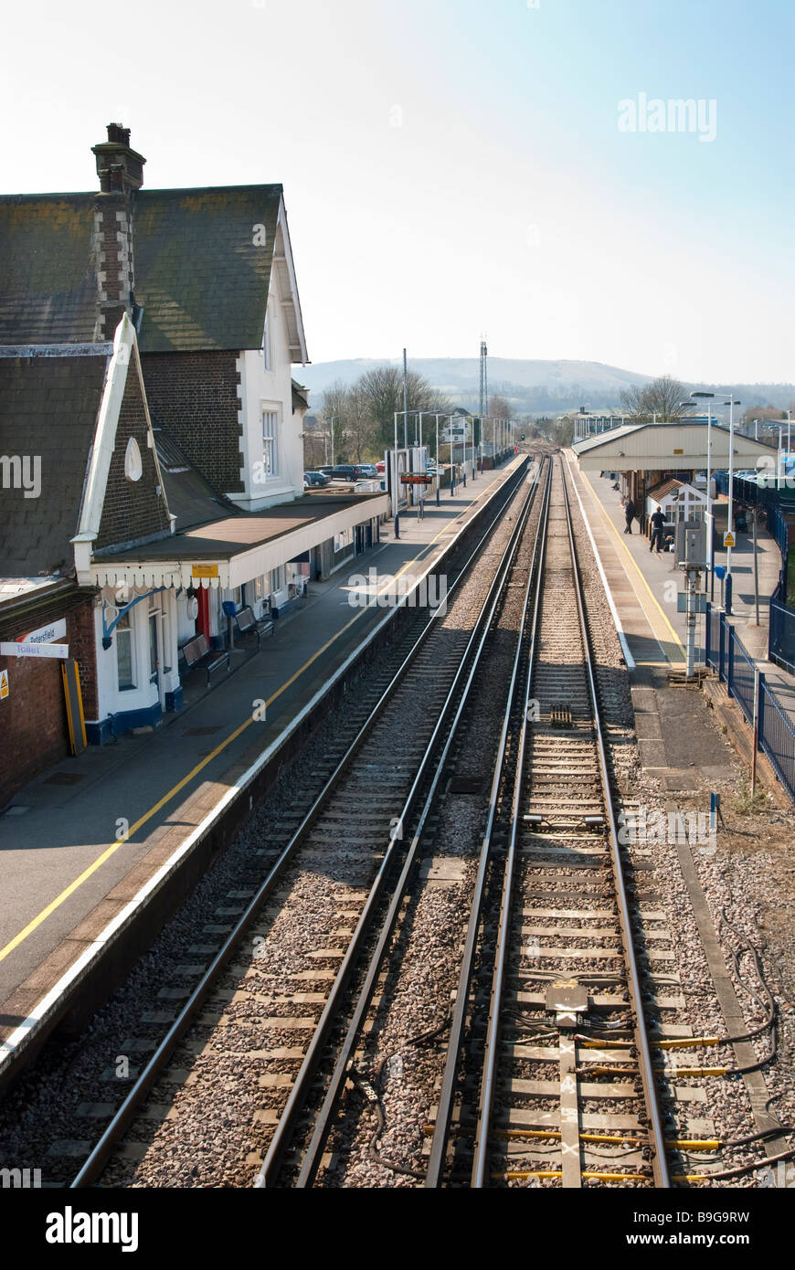 Petersfield Railway Station and level crossing Stock Photo - Alamy