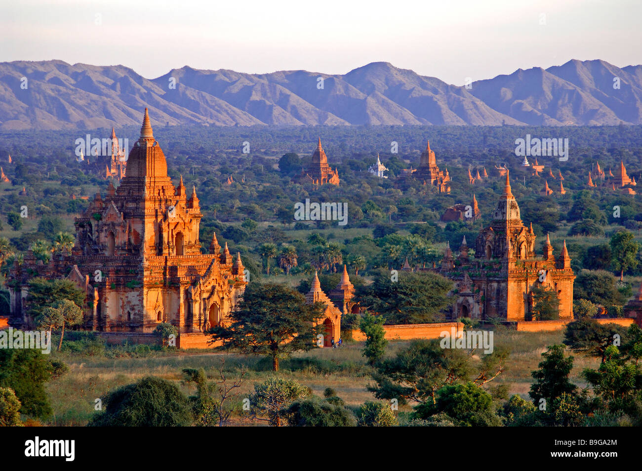 the ancient temple city of Pagan Bagan at Myanmar Burma Birma Stock ...