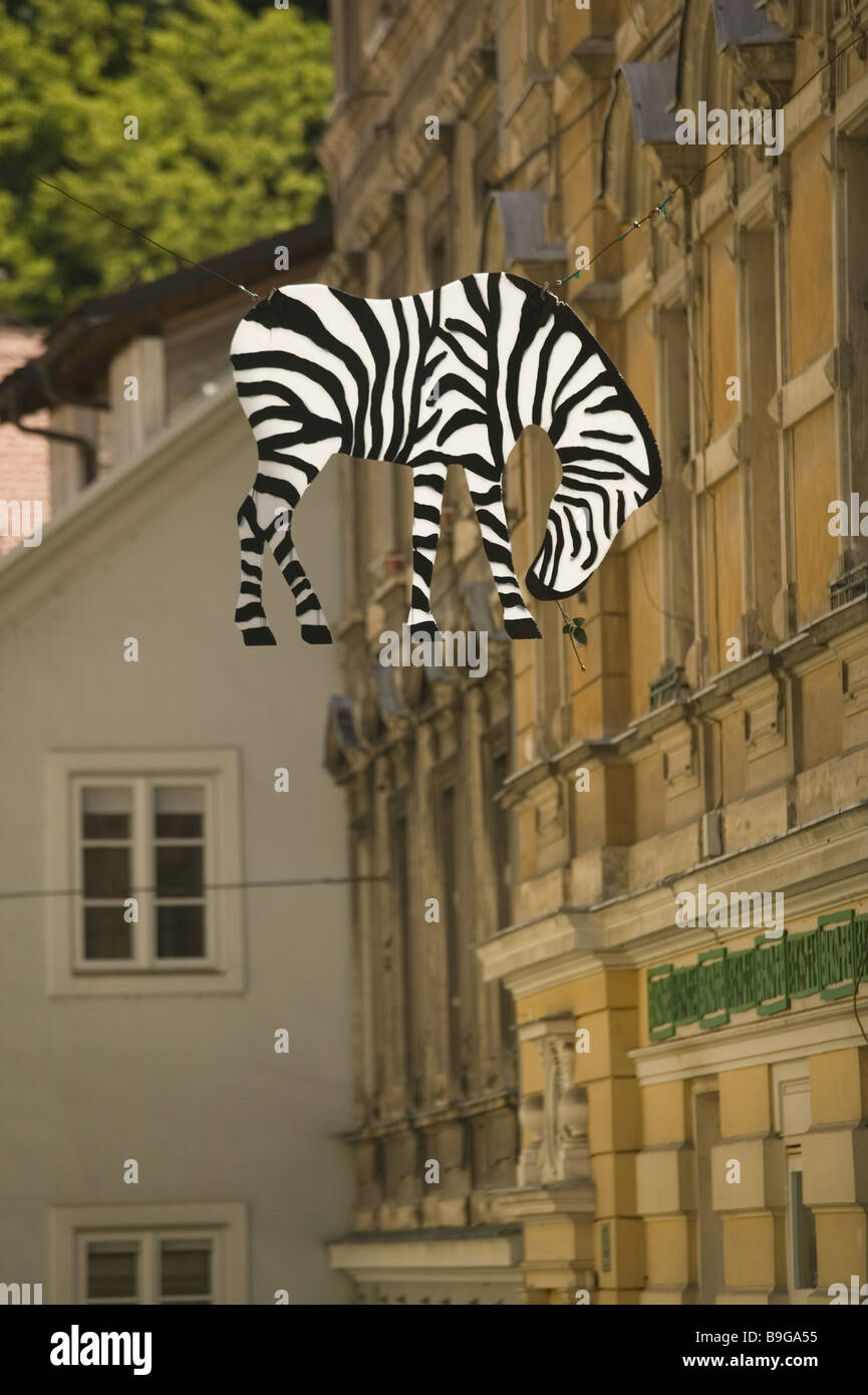 Slovenia Ljubljana campus sign "zebra" capital Univerza v Ljubljani ...