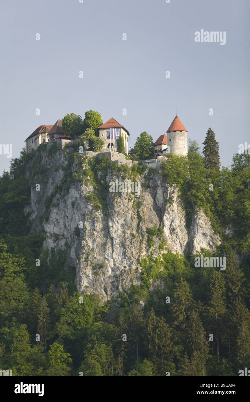 Slovenia region Gorenjska Bleder See Lake Bled rock castle Blejski ...