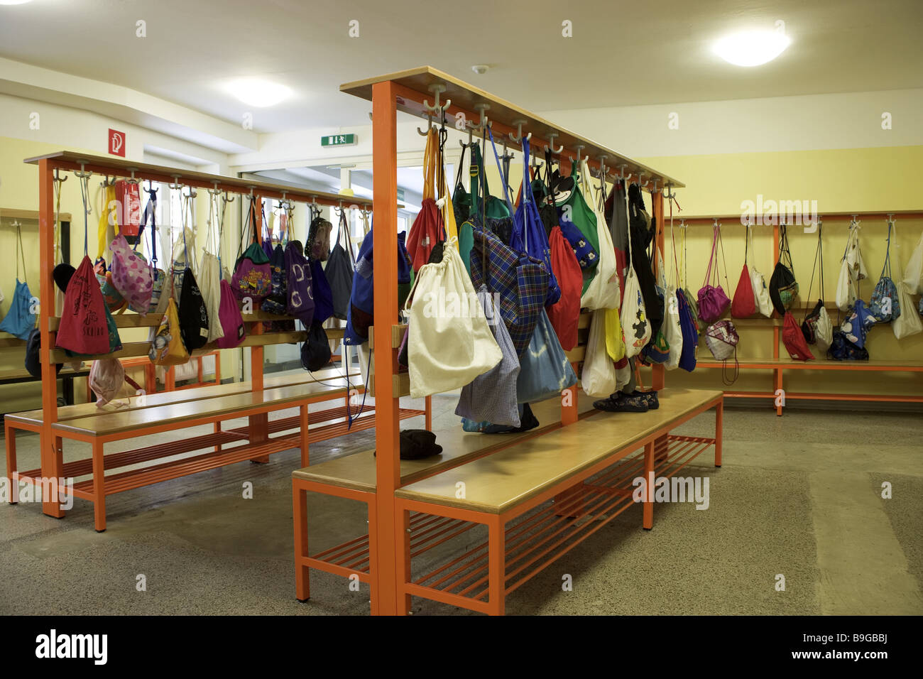 School cloakroom hi-res stock photography and images - Alamy