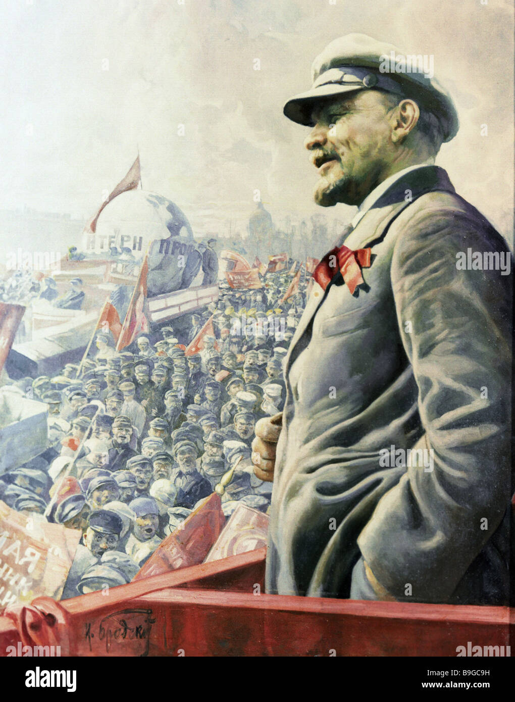 V I Lenin Standing on the Platform on May 1 1920 By Isaak Brodsky ...