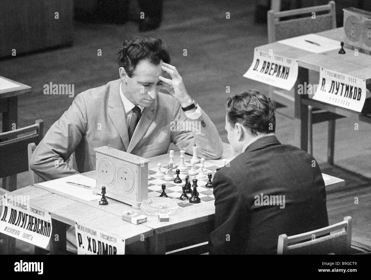 Grand Masters Lev Polugayevsky left and Ratmir Kholmov right during the ...