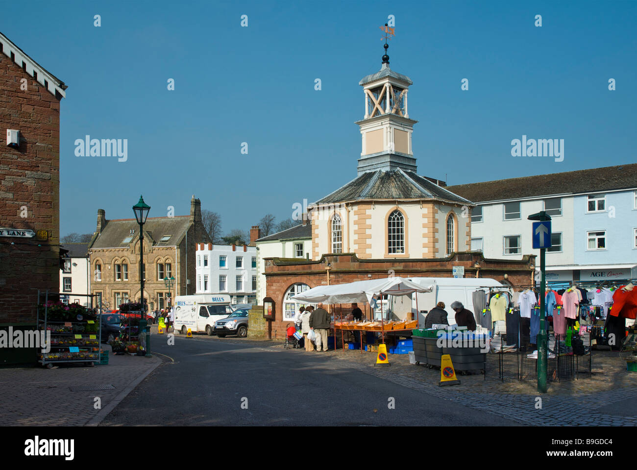 Market day in Brampton, near Carlisle, Cumbria, England UK Stock Photo ...