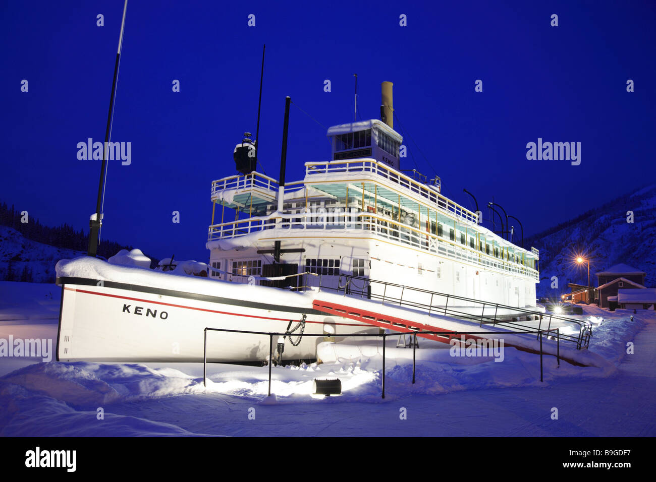 Canada Alaska Yukon Territory Dawson city harbor paddle-wheel-steamers ...