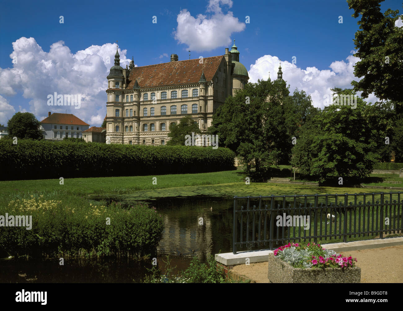 Germany Mecklenburg-Western Pomerania Güstrow palace park pond Northern ...