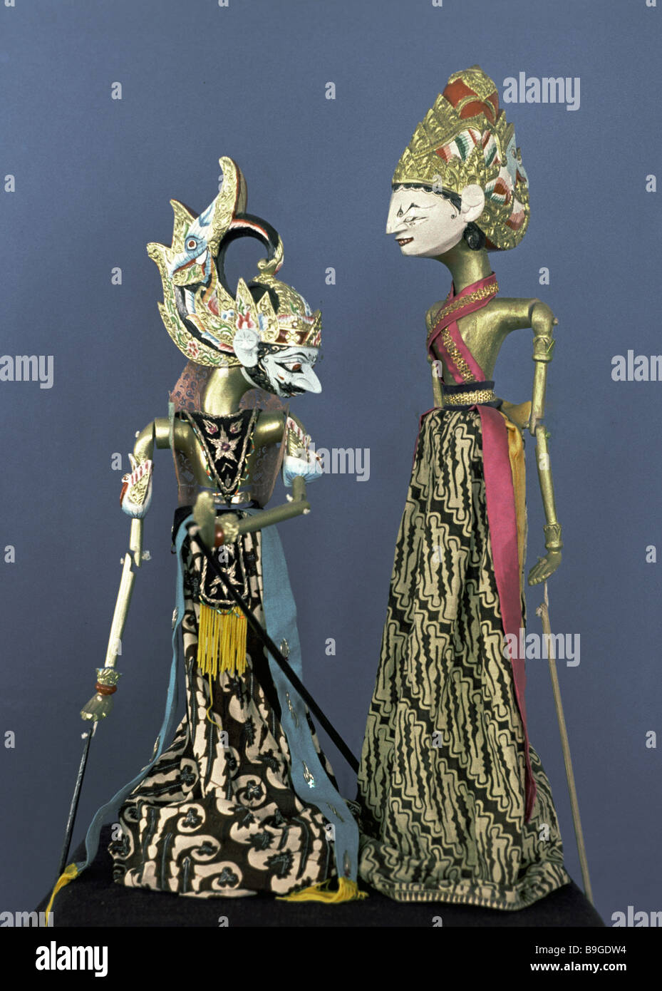 Puppets impersonating the traditional characters of Indonesian folk ...