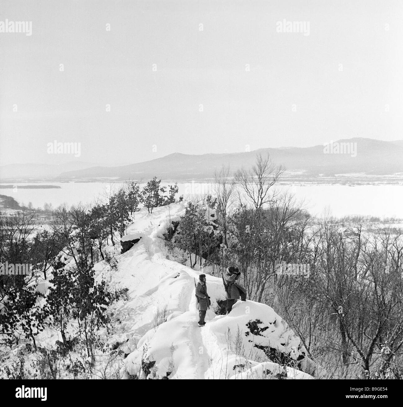 Pacific Frontier District troops on patrol opposite to the Chinese bank ...