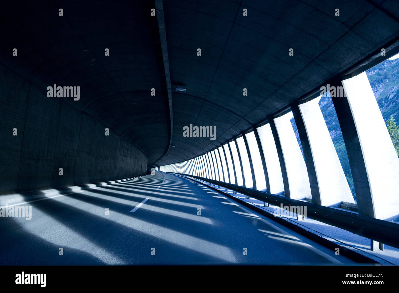 Austria Vorarlberg Lech am Arlberg Flexen Pass tunnels gallery light ...
