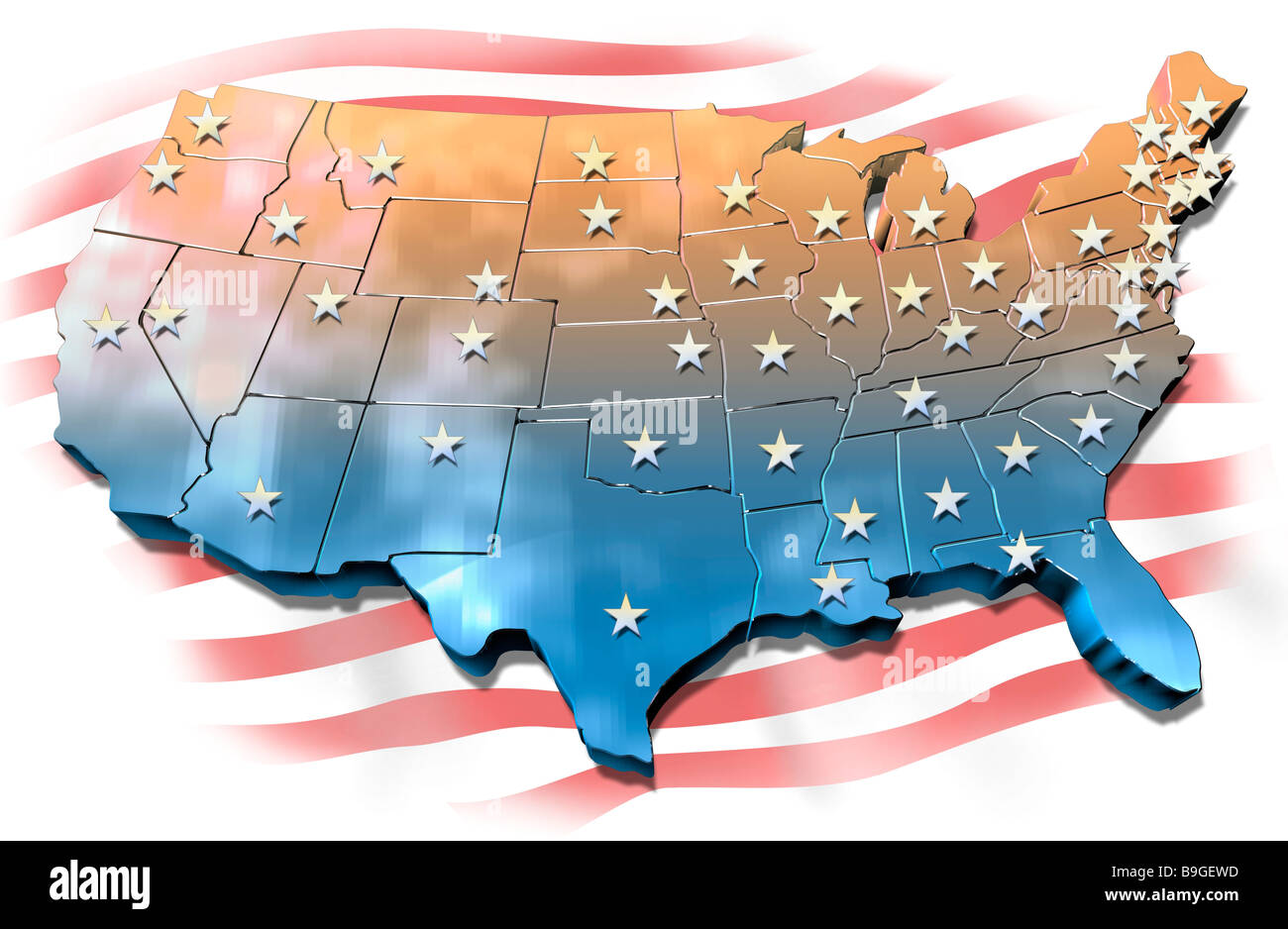 States of america map Cut Out Stock Images & Pictures - Alamy