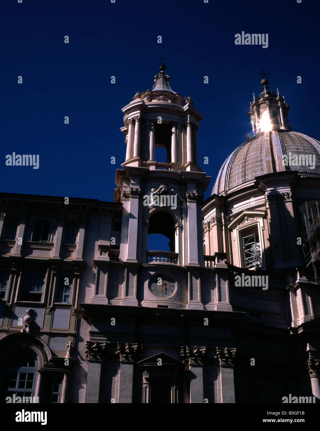 Spire and Cupola St Agnese in Agone Piazza Navona Rome Italy Stock ...