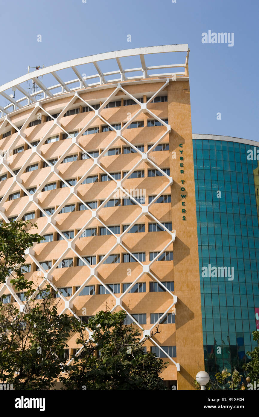 India Hyderabad Hi Tech city Cyber towers Stock Photo - Alamy
