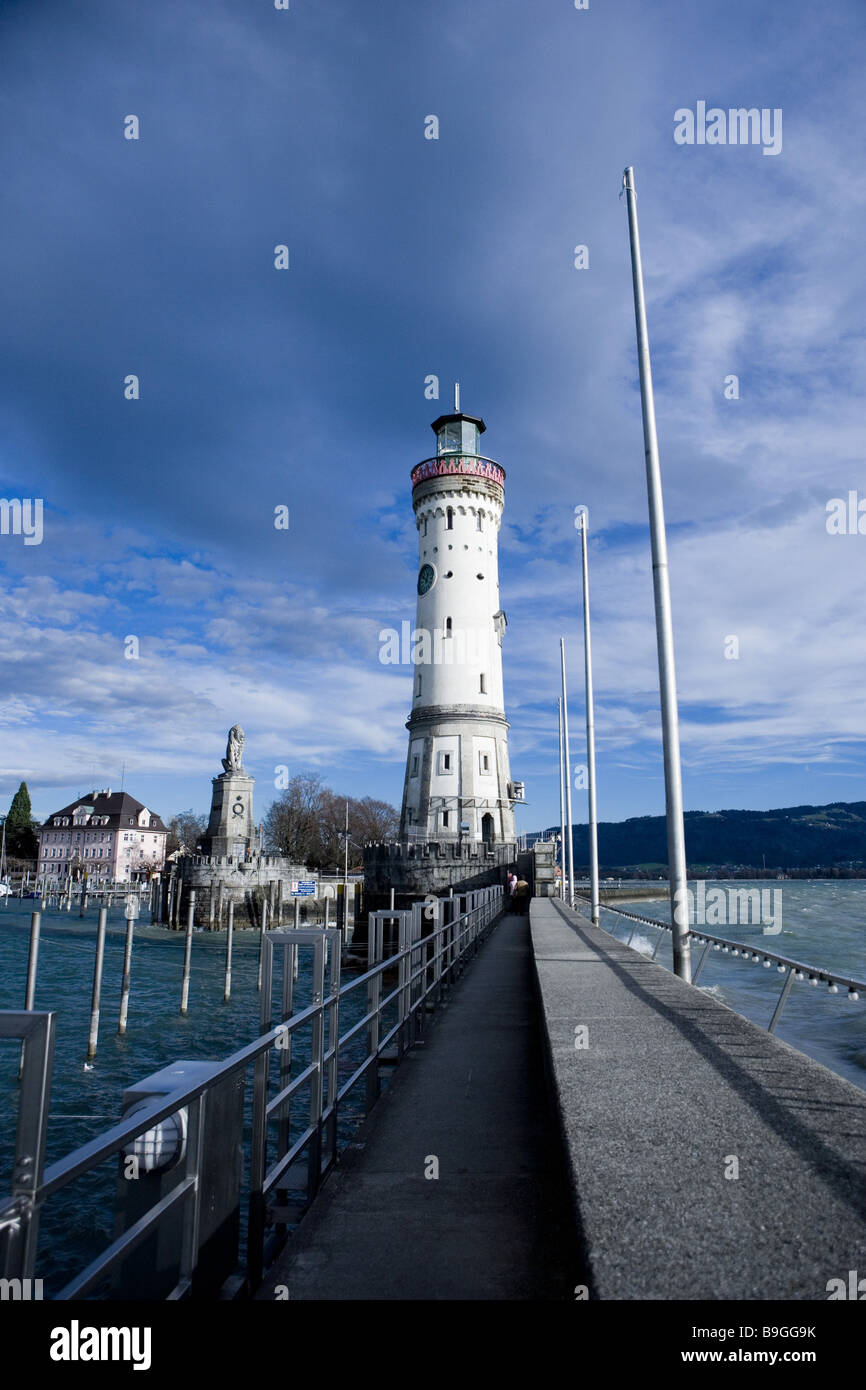 Seaport Lindau Lake Constance lighthouse Stock Photo - Alamy