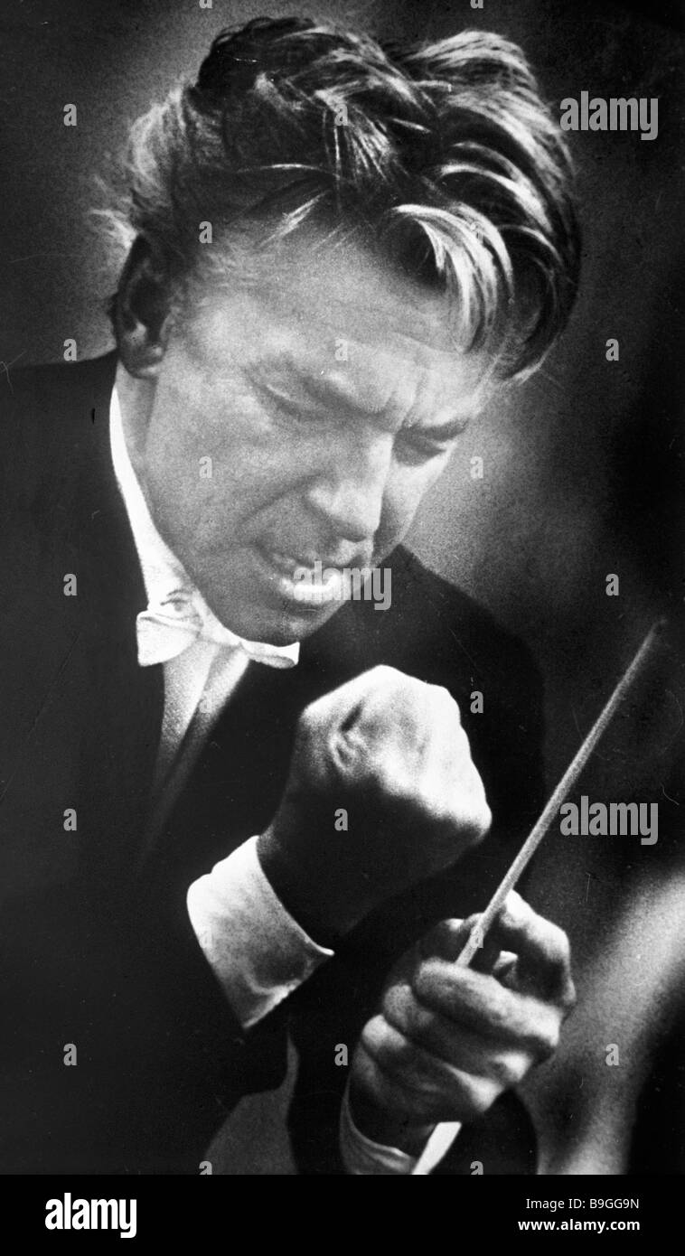 Conductor Herbert von Karajan Stock Photo - Alamy
