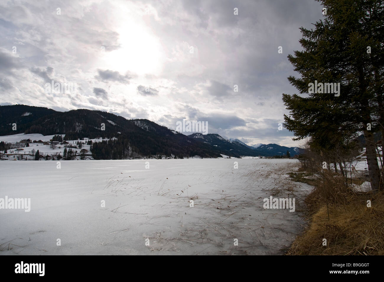 a frozen lake in Austria Stock Photo - Alamy