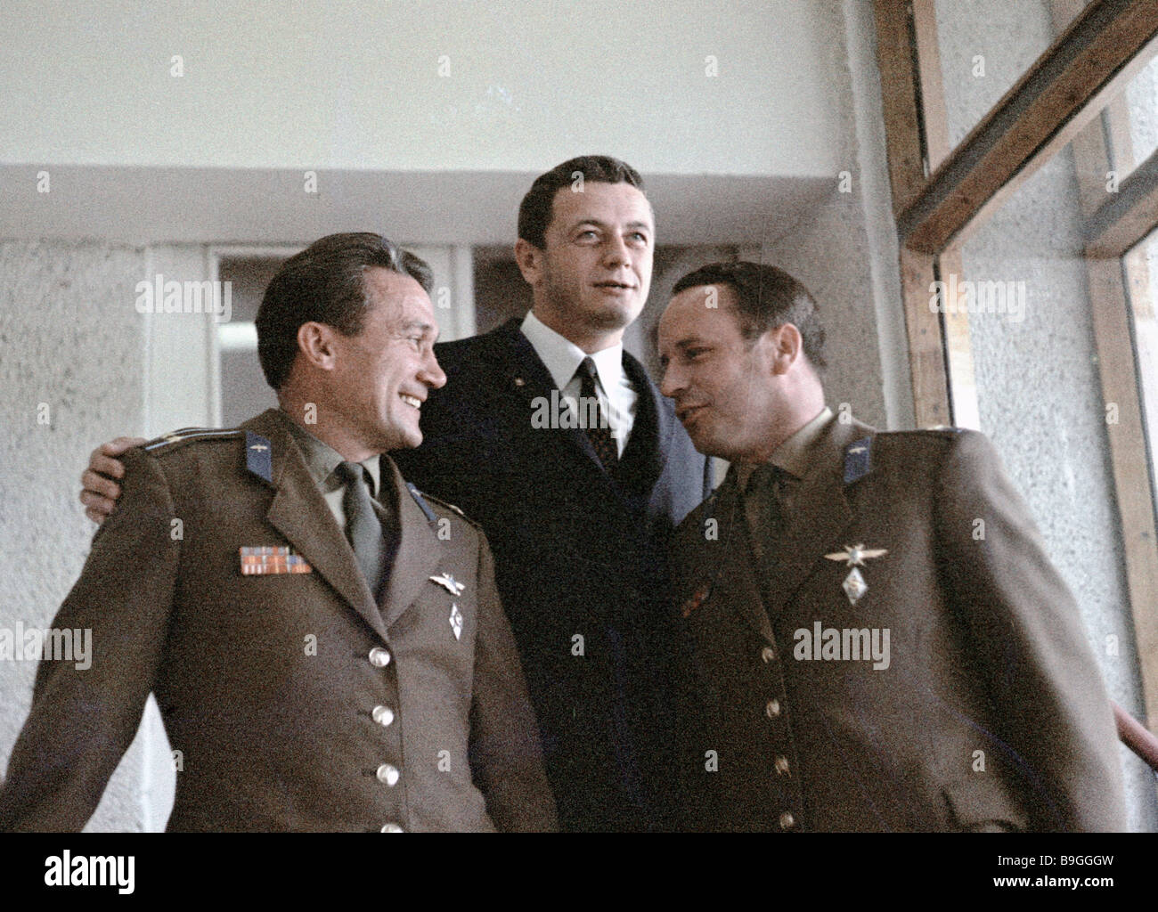 Soyuz 7 spacecraft crew left to right Viktor Gorbatko Vladislav Volkov ...