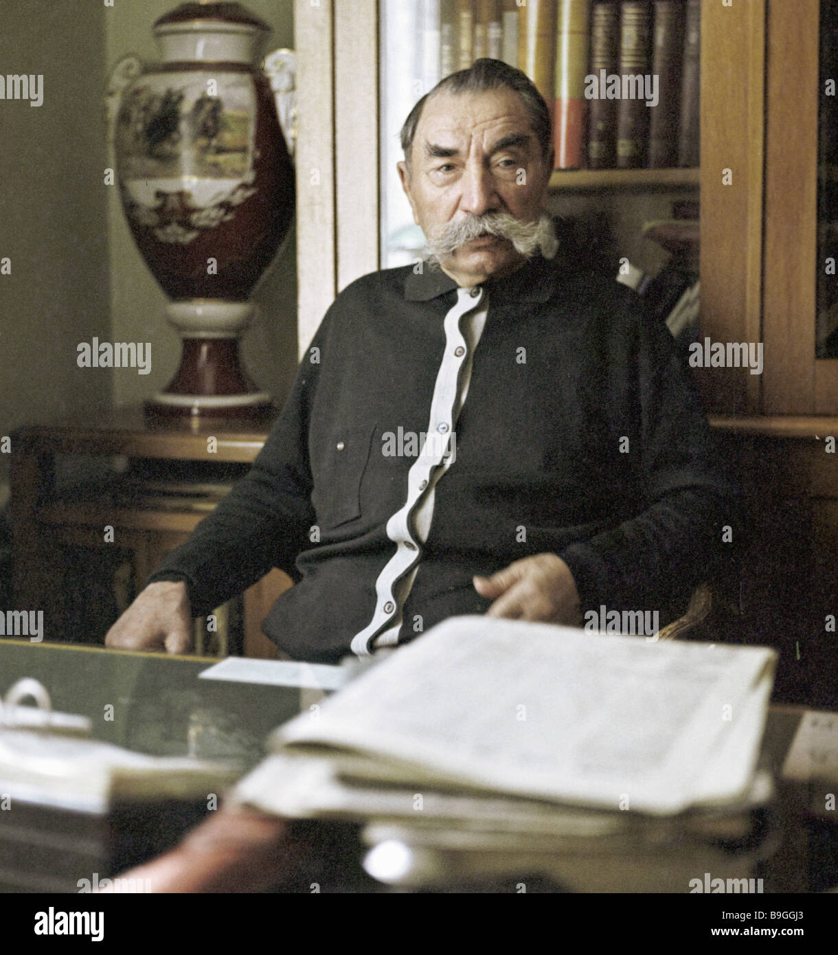 Soviet Union Marshal Semyon Budyonny in his country house s study ...